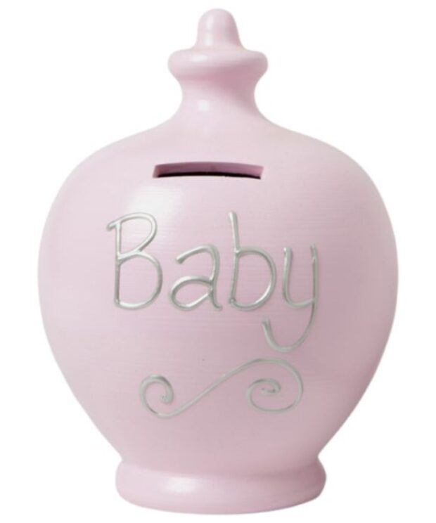 Terramundi money pot - Pink-green-white stripe x2 pots - Huckleberry Willow