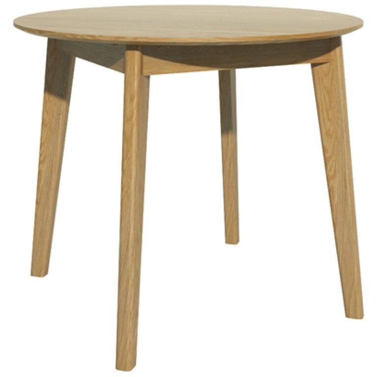 Scandic Round Dining Table 95cm - Solid Oak - Huckleberry Willow