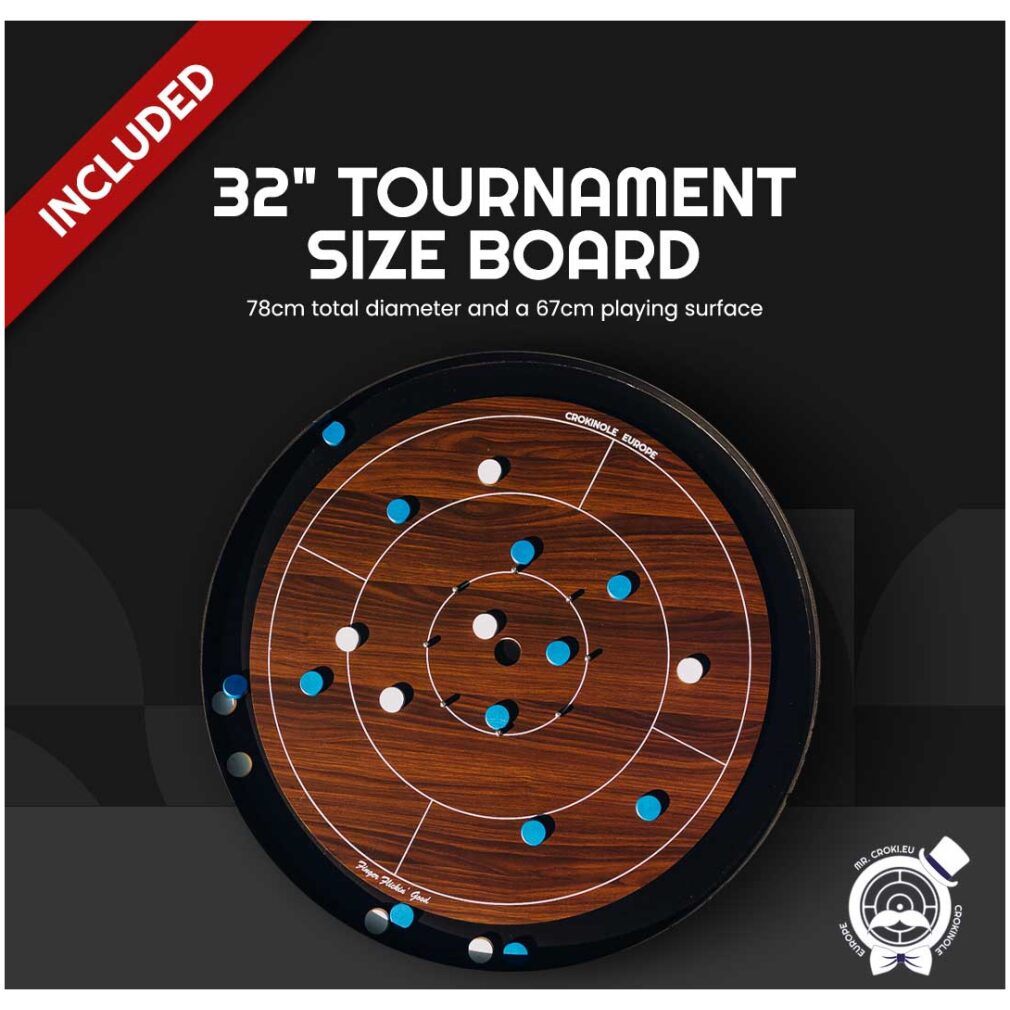 Crokinole Board Game Set – Classic Dark Edition with extra Discs ...
